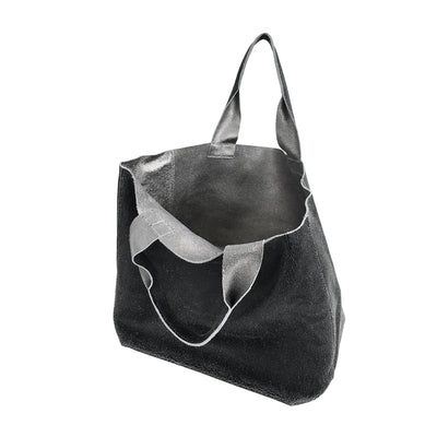METALLIC DISTRESS DOUBLE FACED REBECCA TOTE – traceytanner