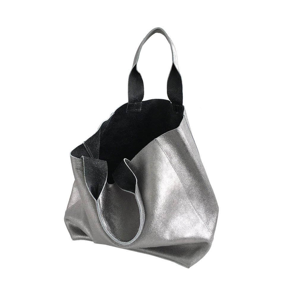 METALLIC DISTRESS DOUBLE FACED REBECCA TOTE – traceytanner